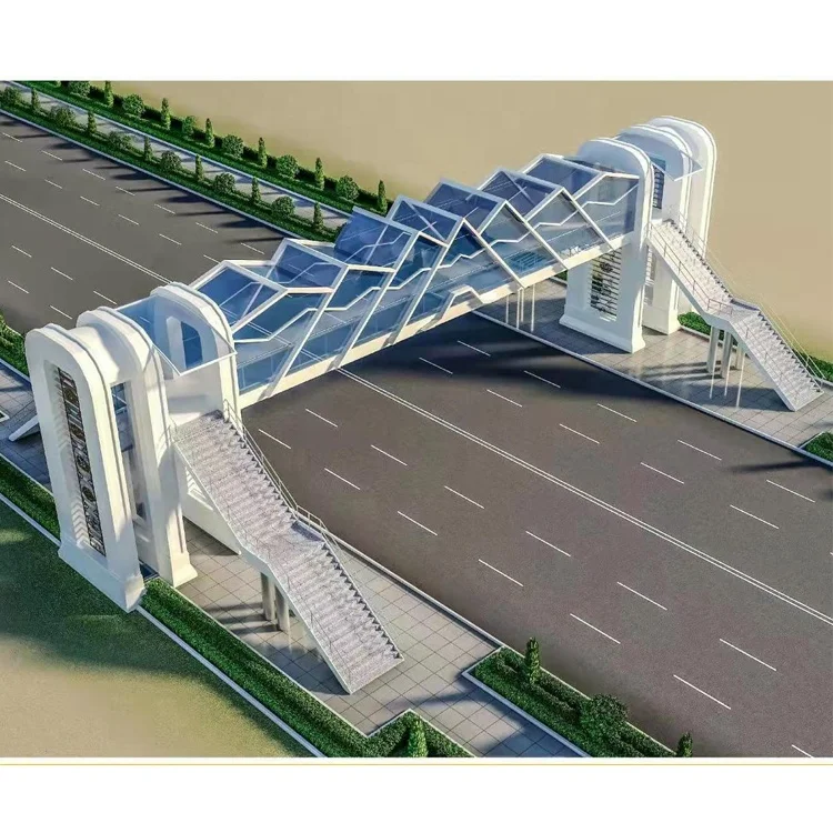 Metal Frame Footbridge Construction Steel Truss Structure Pedestrian ...