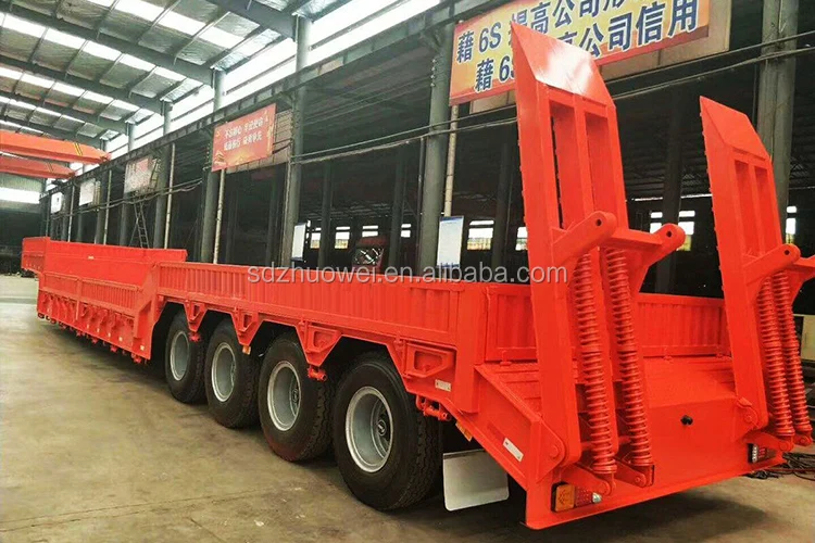 Heavy Duty Construction 40ton 50ton 60ton Lowbed Drop Deck Low Loader ...