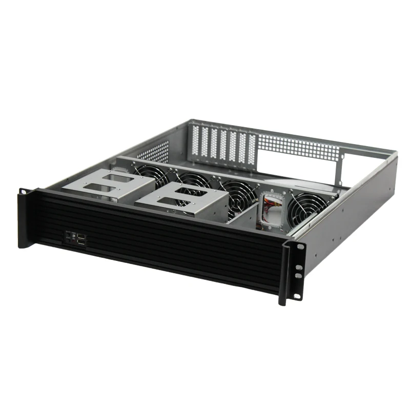 2u Rack Mount Server Case With Psu Support & Cooling Fans