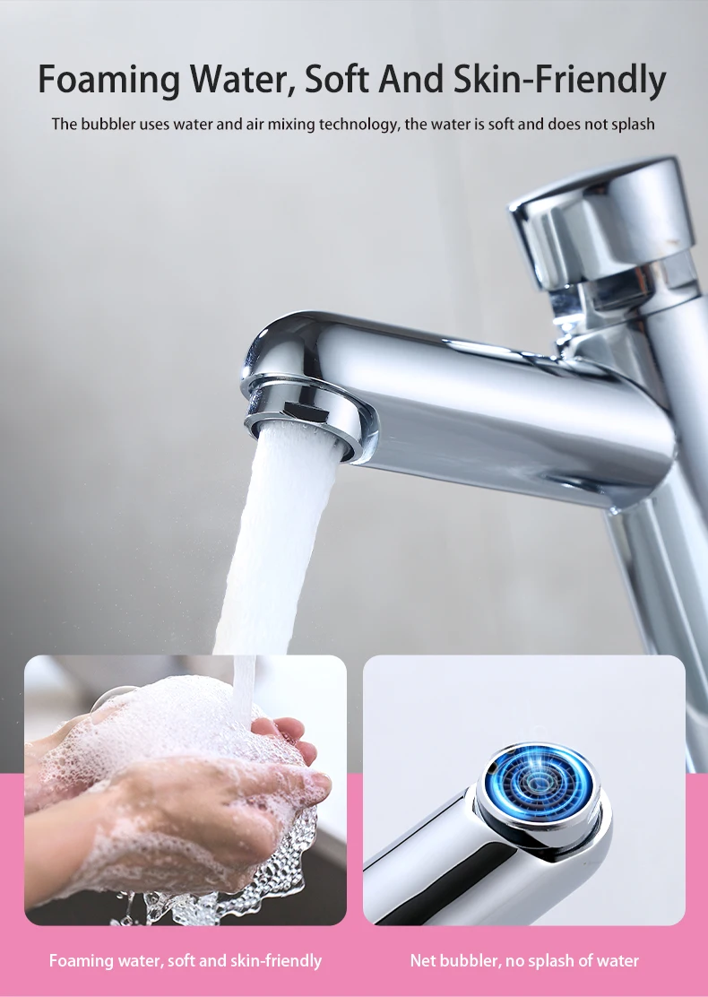 Brass Pull Tap Deck Mounted - Self Closing Basin Faucet