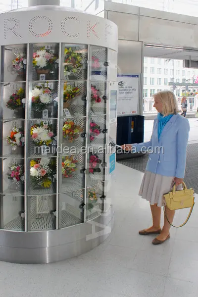 Indoor Flower Kiosk Display - Glass Design & Flower Shop Layout
