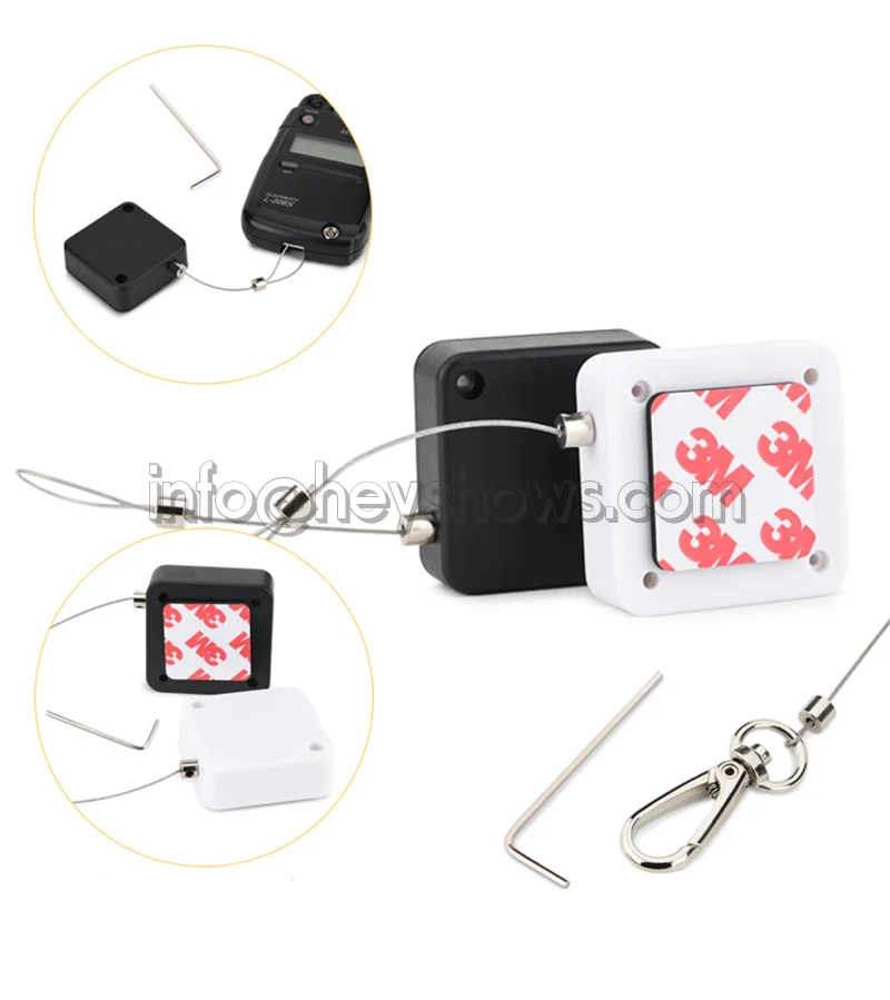 Universal Retractable Security Pull Box Anti Theft Recoiler Cable ...