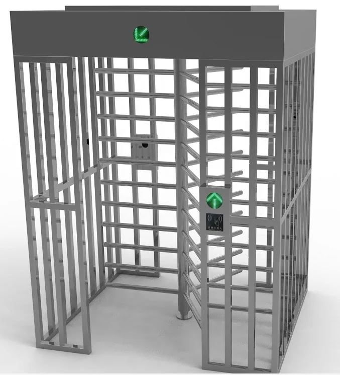 304 Stainless Steel Full Height Turnstiles Gates Single Pass Pedestrian ...