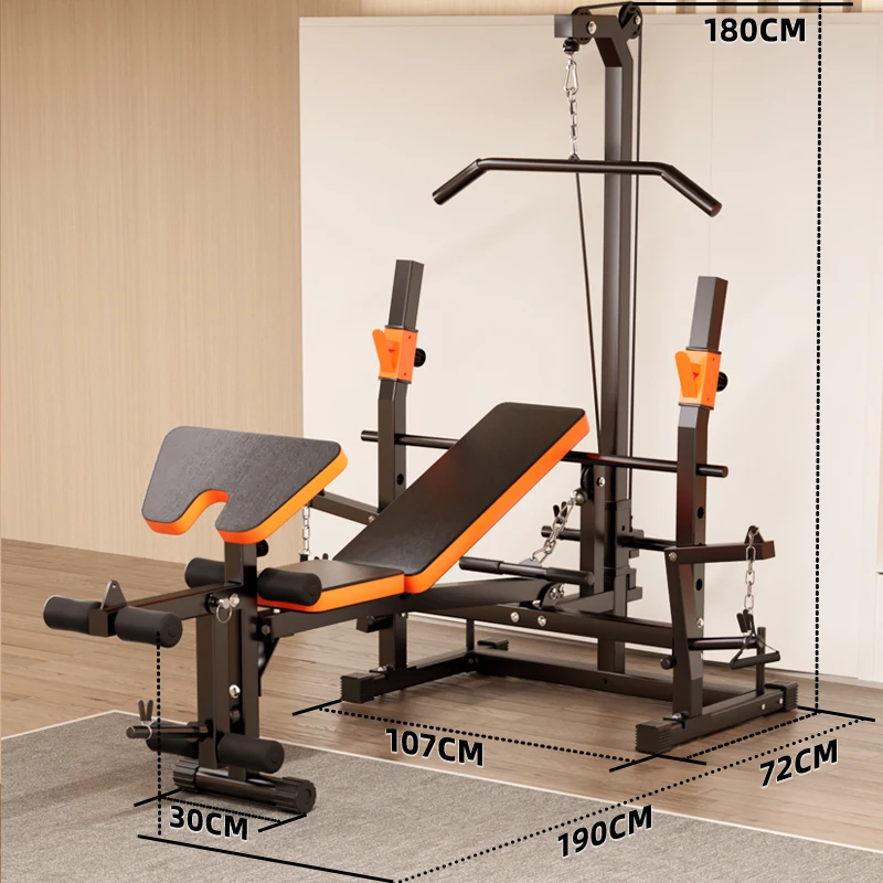 Bench Press Frame High Pull Down Barbell Set Multi-function Rowing ...