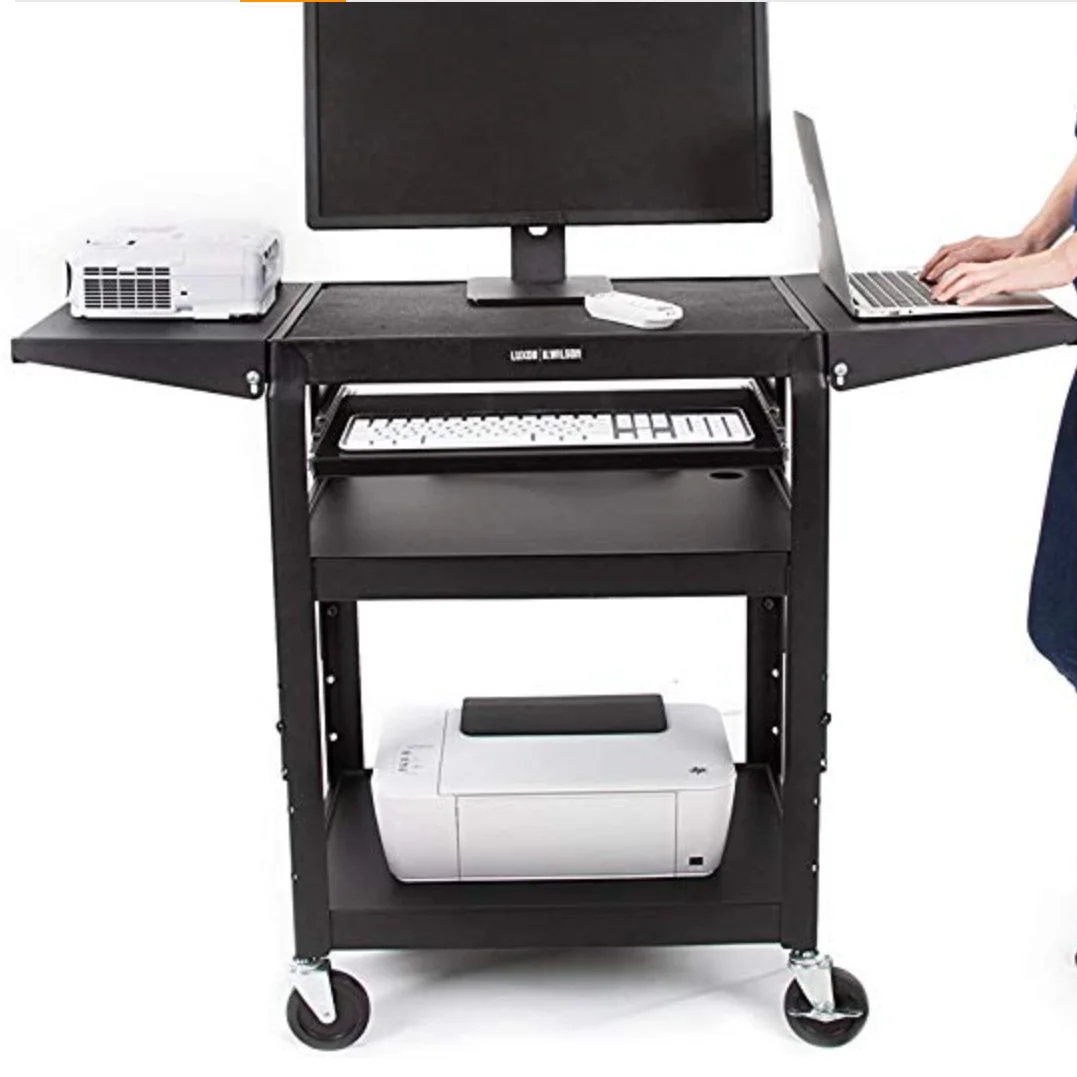 Mobile Presentation Workstation Shelf Cart With Tray,Black - Buy Small ...