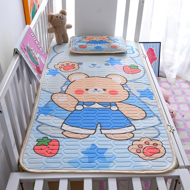 Summer Cool Baby Bed Mat Kit Latex Fiber Kid Sleeping Sheet Cartoon Bed ...