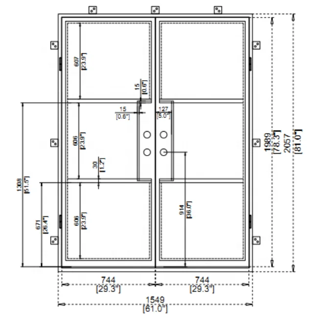 Crittall Fire Rated Black Steel Window Design - Customized High Performance