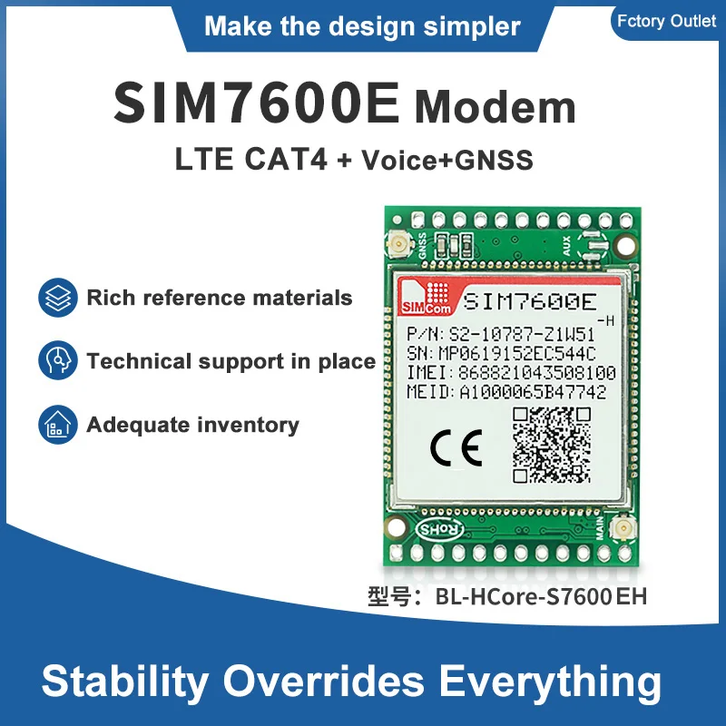 SIM7600 Module - 4G Board MODEM with 1 SIM Card Slot