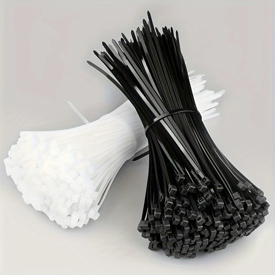 1000-piece Versatile Use Plastic Zip Ties - Multiple Sizes (4/6/8/10 ...