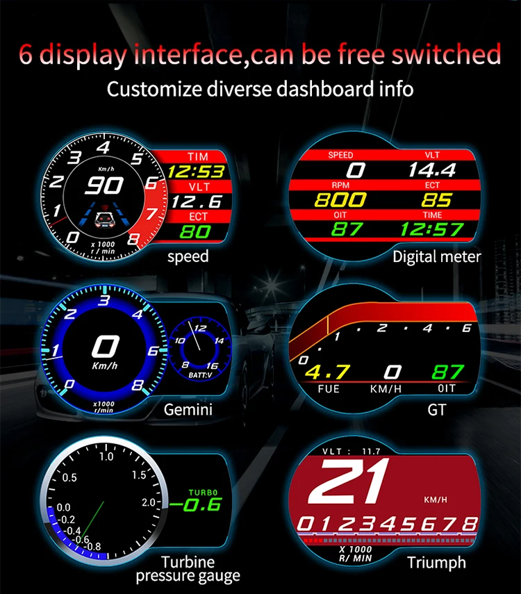 Multi Function Diagnostic Tool Cars Digital Rpm Meter Display Boost ...