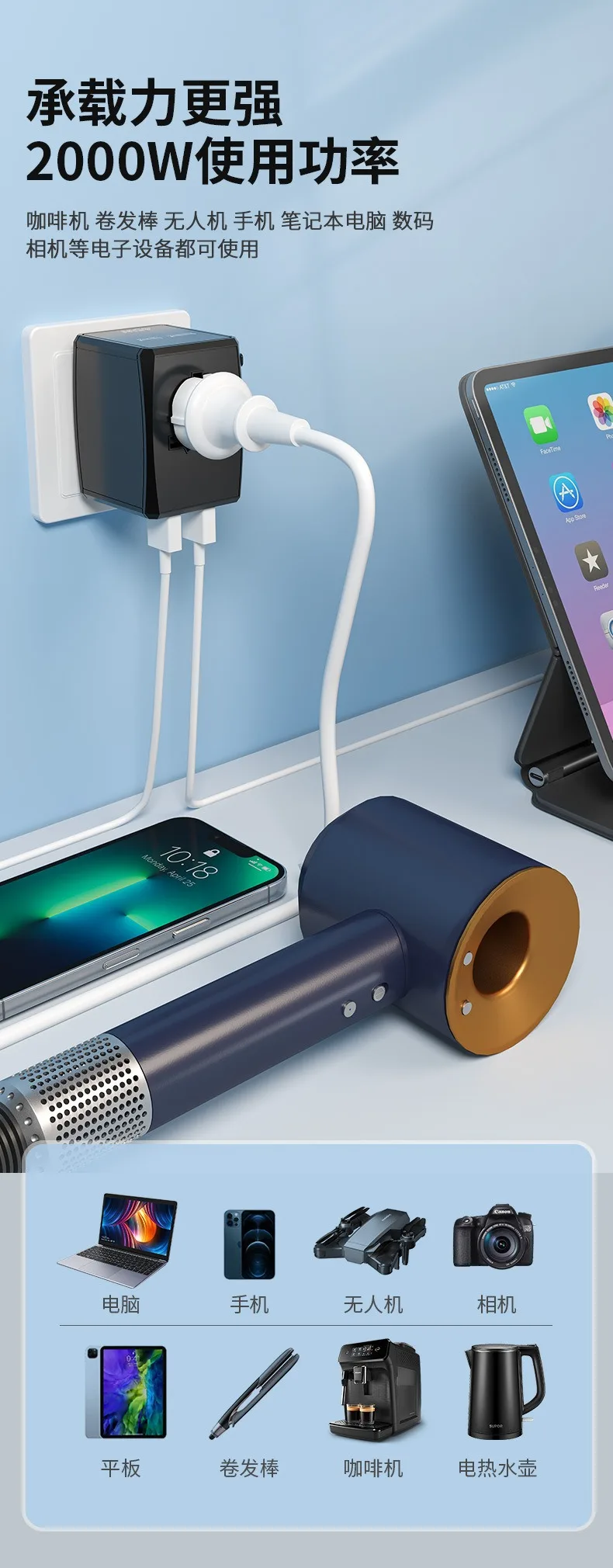 New Multi-function Socket With Global Gallium Nitride Fast Charge 45w ...