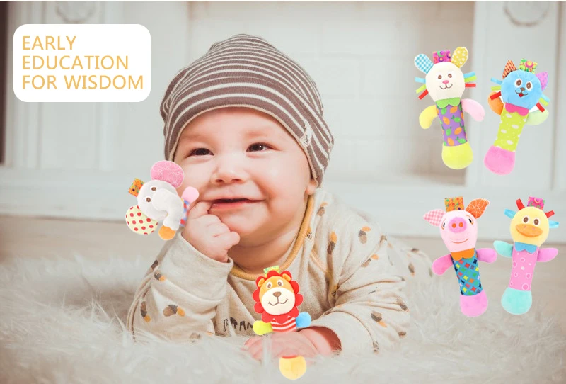 Newborn Baby Hand Stick Multifunctional Cartoon Animal Hand Holding ...