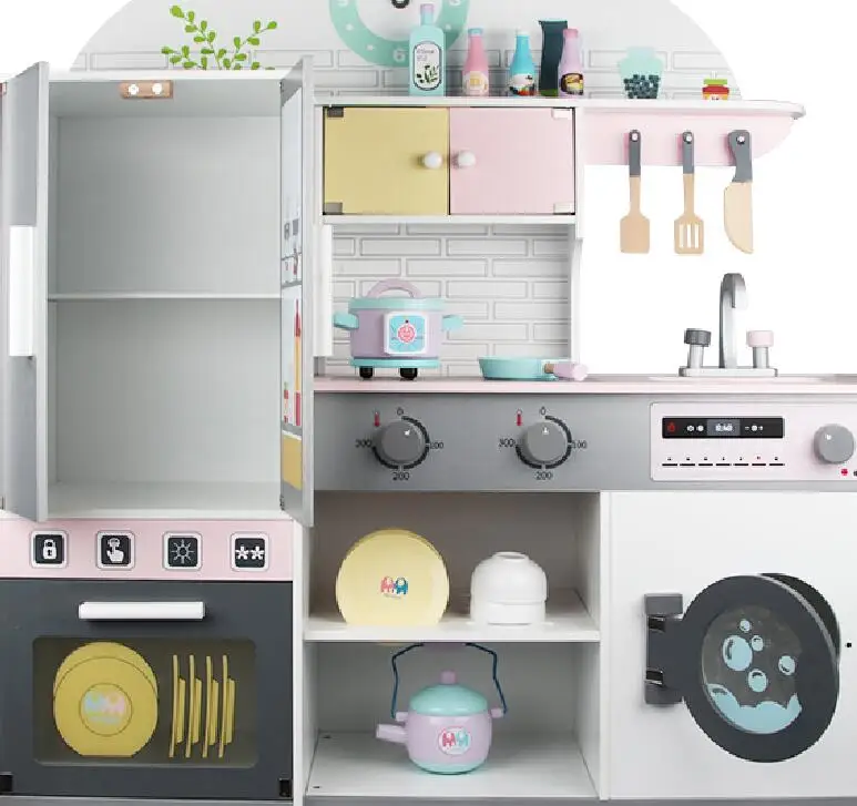 New Shape Wooden Toy Refrigerator Kitchen Set Large Size Combination ...