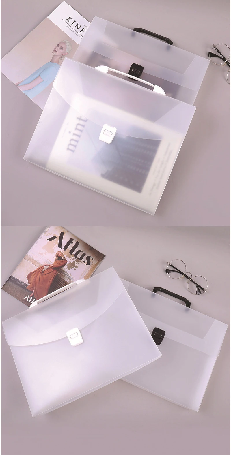 Transparent PP Plastic File Box - Perfect for Office Organization