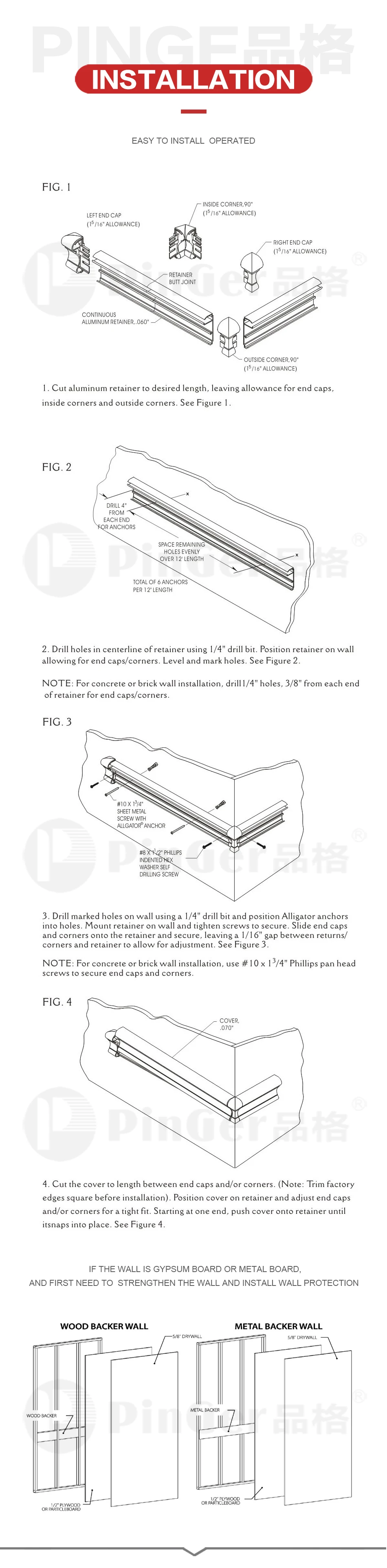 PVC & Aluminum Chair Rail - Protect Your Walls Efficiently