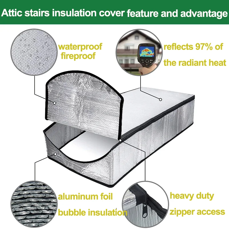 Attic Stairway Insulation Cover - Fireproof & Easy Install