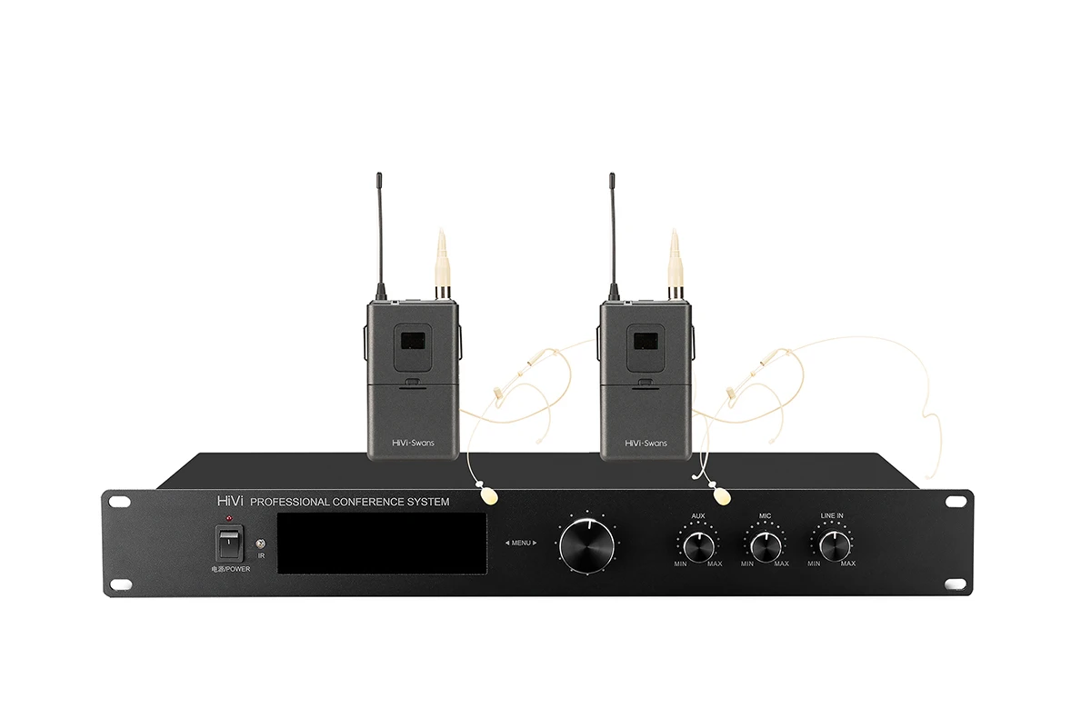 Professional Hi-fi Wireless Vocal Mic Set Hcs1000w-2 Dynamic Handheld ...