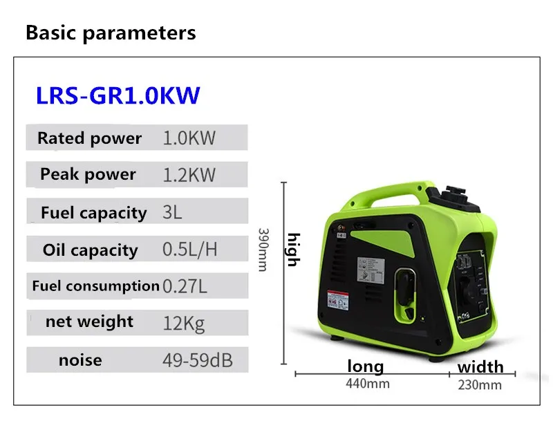 1kw 1.25kva Portable Inverter Petrol Generator - Buy 12v Dc Portable ...