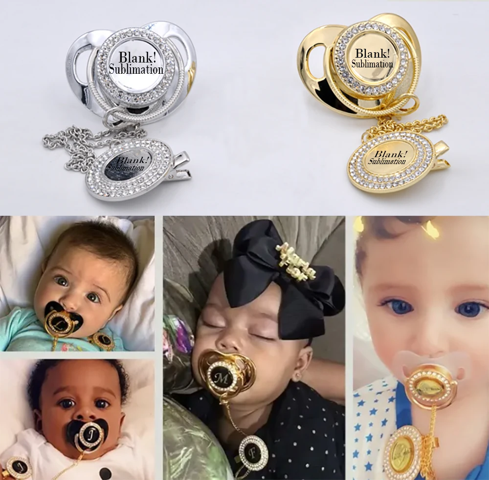 Personalized Silver Wholesale Custom Design Sublimation Bling Pacifier ...
