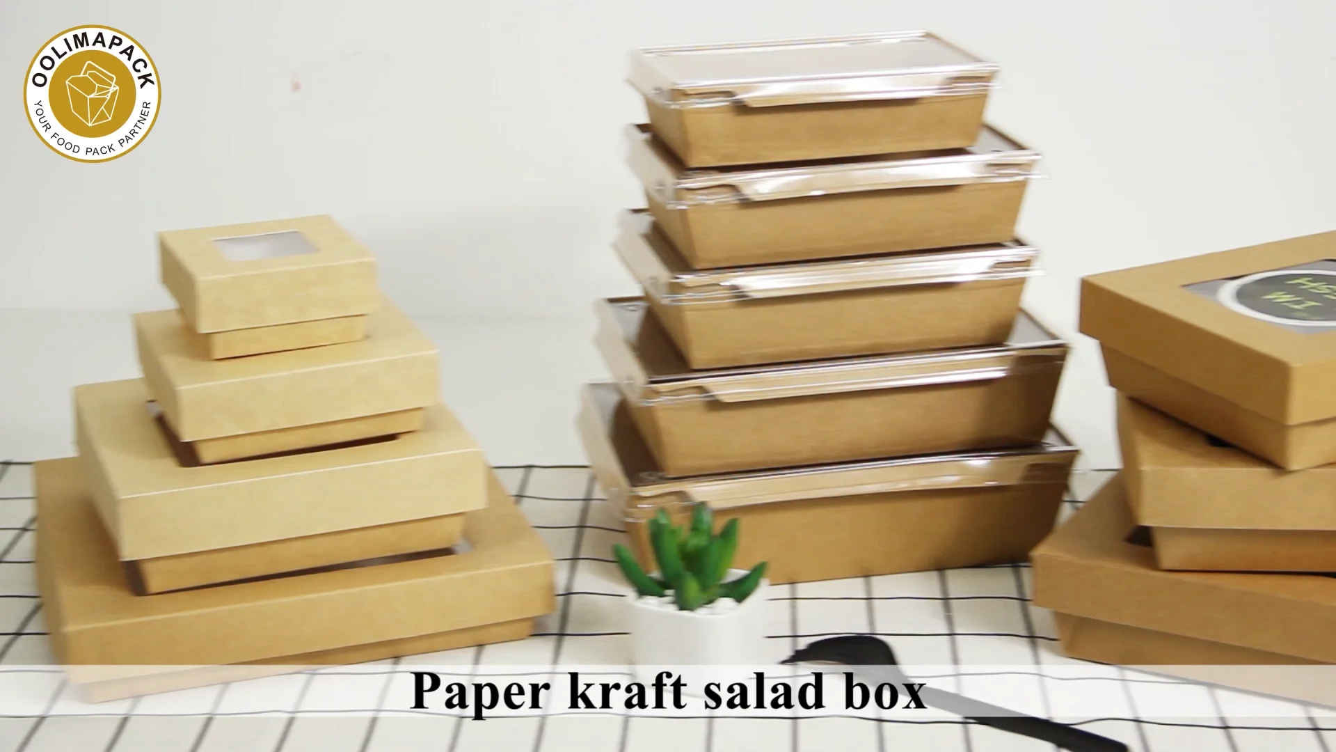 Customized Size Rectangular Takeout Paper Container Biodegradable Kraft ...