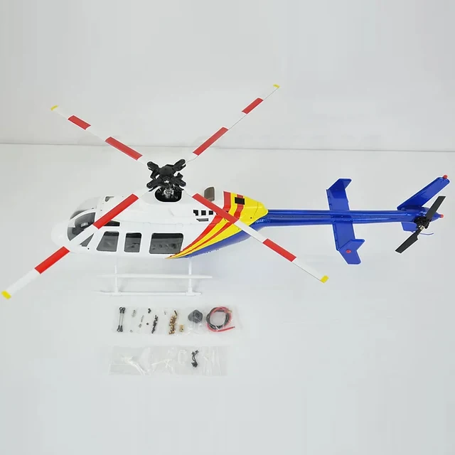 RC Helicopter Fuselage 470 Size BELL 407 Blue White Kit
