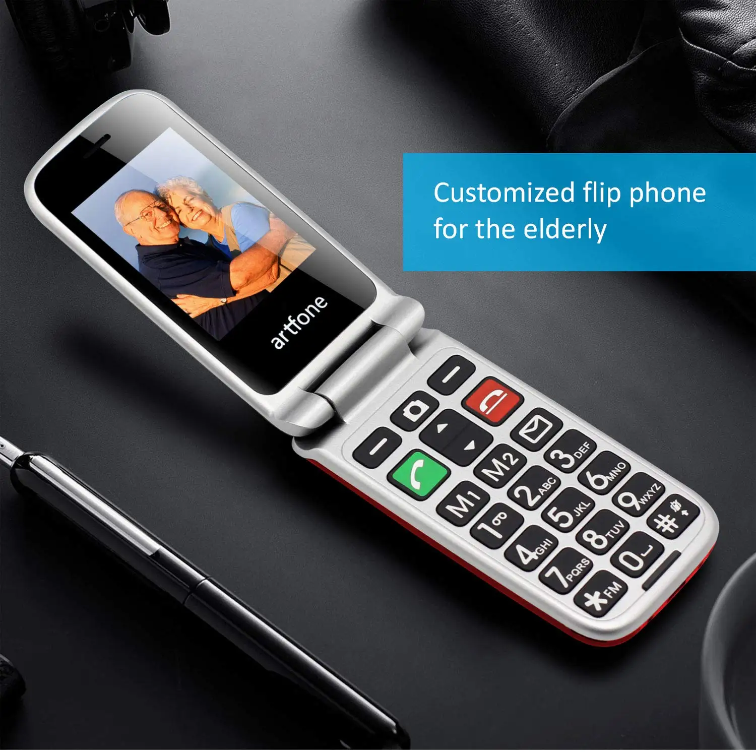 Artfone Cf241a Gsm Clamshell Big Button Mobile Phone For Elderly,Senior ...
