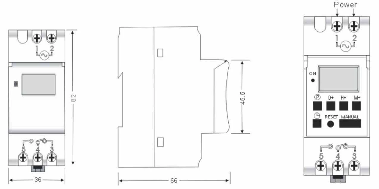 DHC15A(AHC15A) Digital Timer Switch - Weekly Programmable