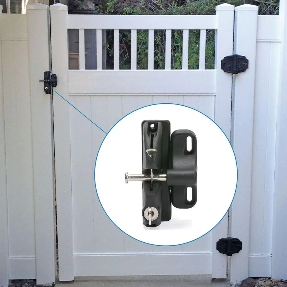 Nylon Automatic Keyed Gate Lock Latch - Secure & Durable