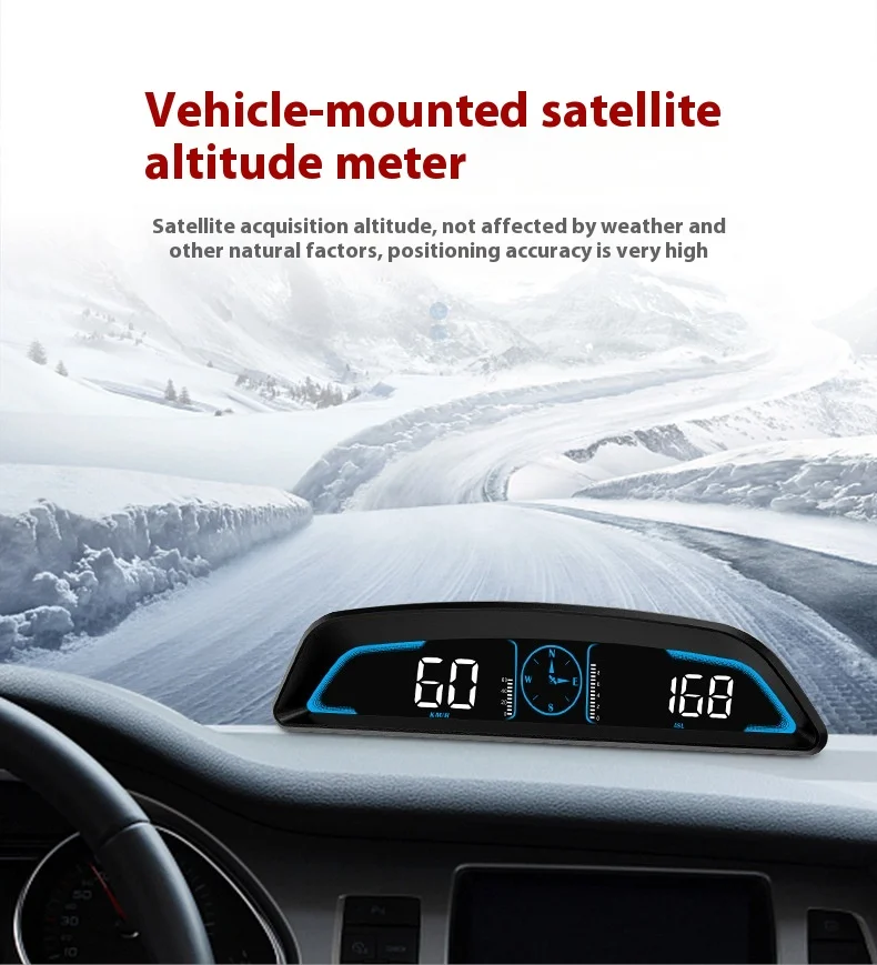 Universal Digital Speedometer 5 Inch LED Head-Up Display Car HUD with ...