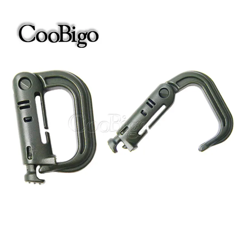 50pcs Plastic D Ring Grimlock Carabiner Clips Molle Tactical Backpack ...