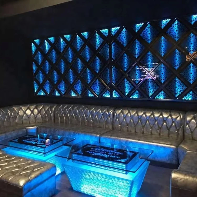 Contemporary LED Interactive Glass KTV Bar Table for Events
