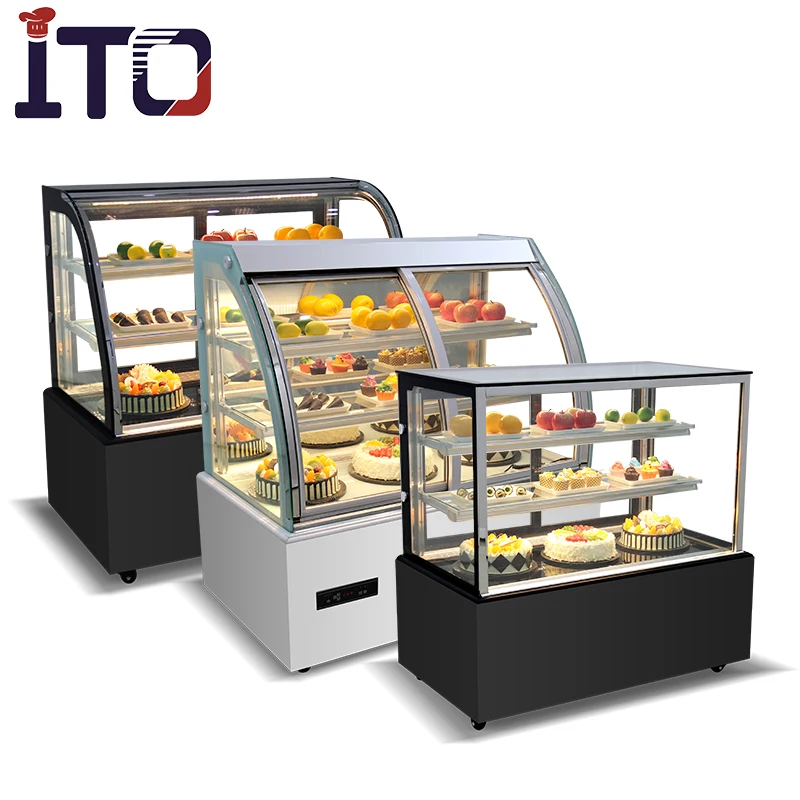 Commercial Transparent Glass Bakery Pastry Cake Showcase Counter ...