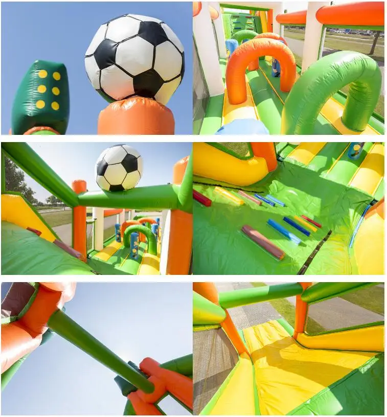 Sports Game 17m Soccer Run Kids Adults Inflatable Football Obstacle ...