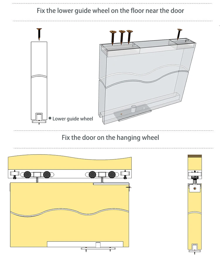 Factory Price Sliding Parts Hanging Sliding Door 4 Round Wooden Door ...
