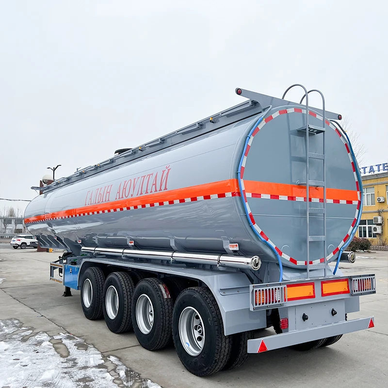 4 Axles Transport Trailer Fuel Tank Semi Trailer 42000 Liters Fuel ...