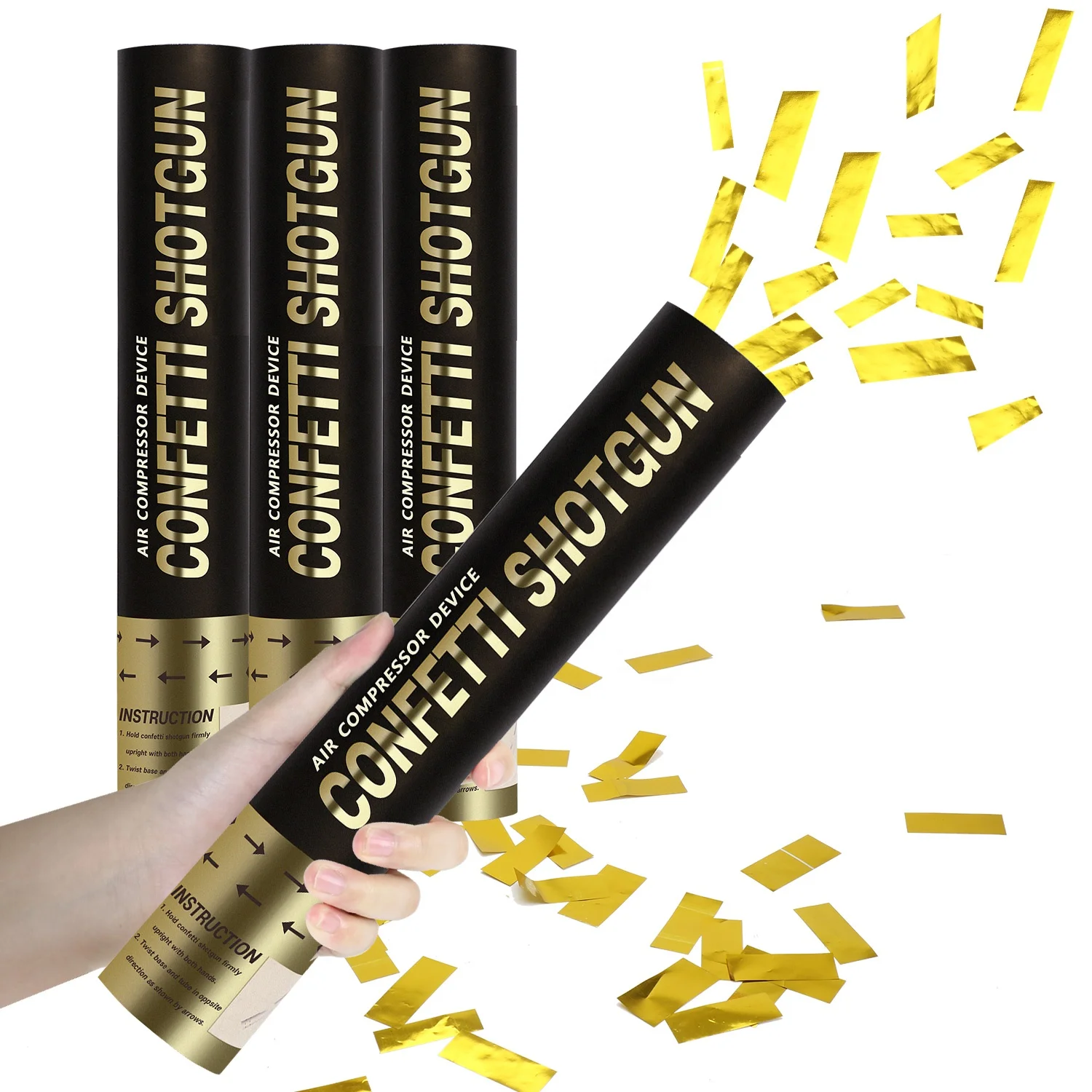 Customizable Gold Confetti Cannon Shooter Compressed Air Handheld ...