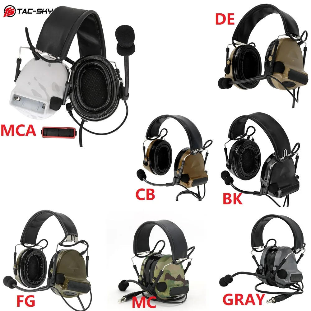 TAC-SKY Tactical Headset Hearing Protection Shooting Ear Muffs Walkie ...
