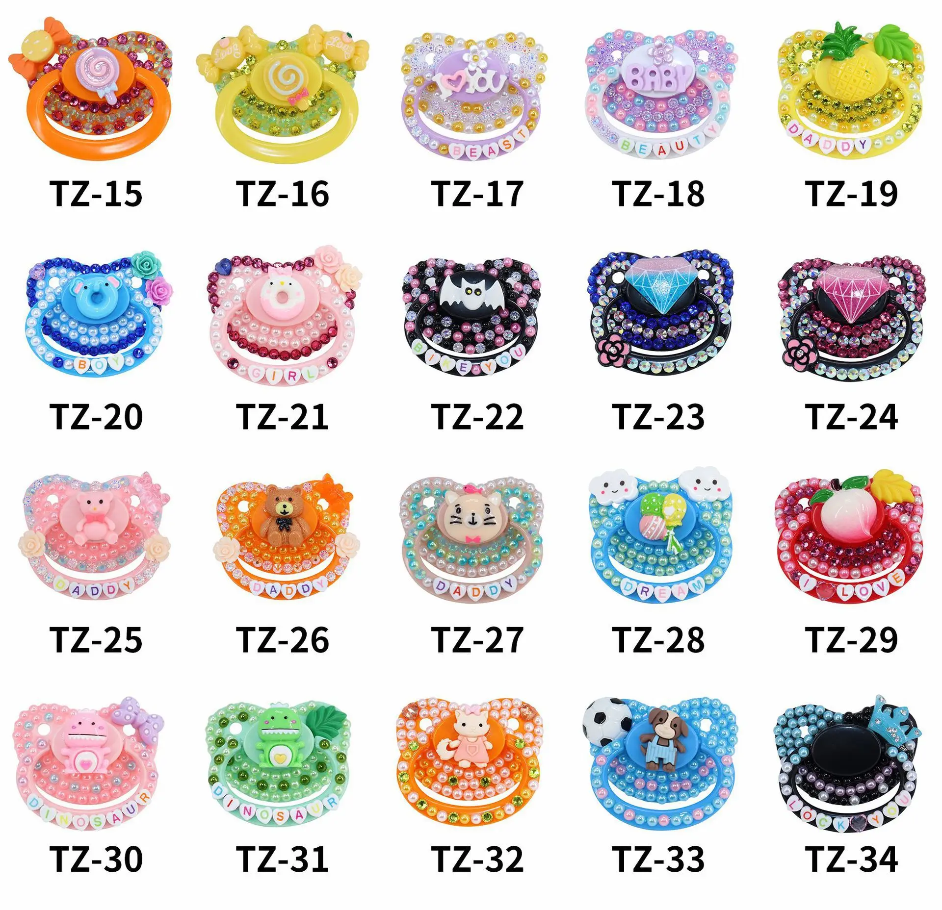ABDL Luxury Rhinestone Adult Soother Glitter Crystal Design for Age ...