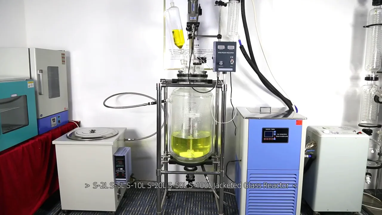 Stirred Tank Double Glass Reactor With Reflux Condenser - Buy Stirred ...