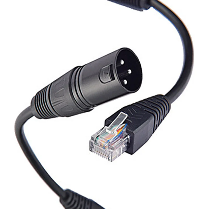 Zeanda 3-Pin Female RJ45 Male Audio Extender Cable - PVC Jacket