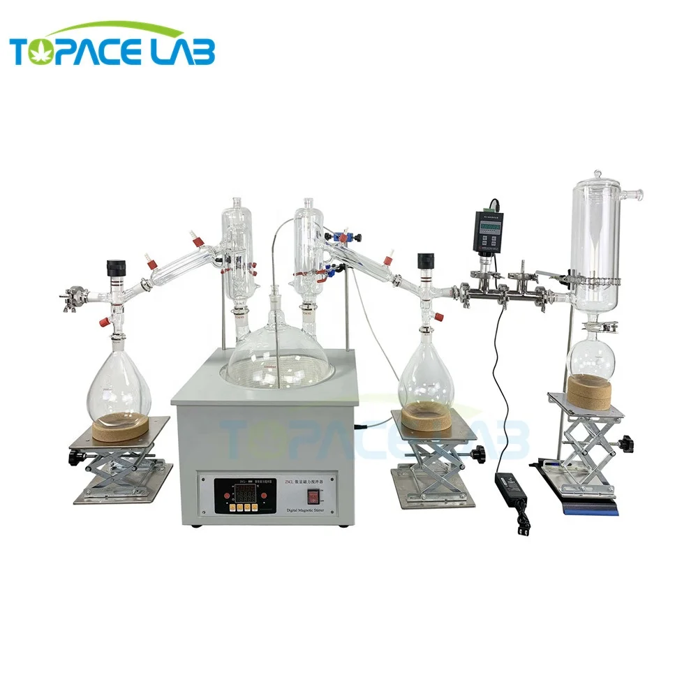 Topacelab 2L 5L 10L 20L Vacuum Jacketed Short Path Distillation Head 34/45 Joint Glassware Set ...