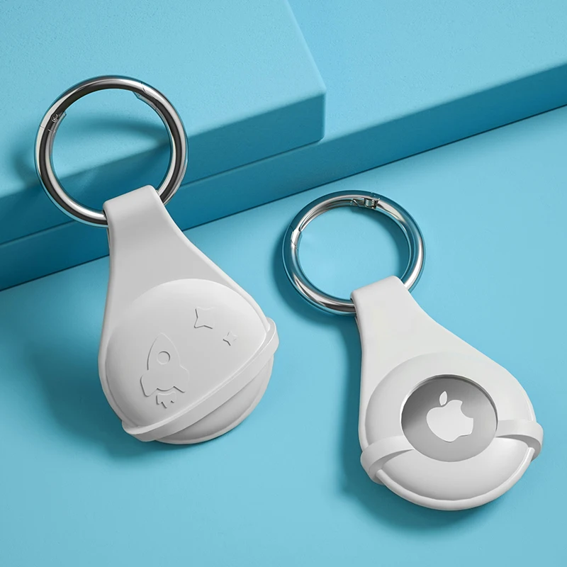 Silicone Air Tag Case Cover Protective Case Keychain Key Ring Clip ...