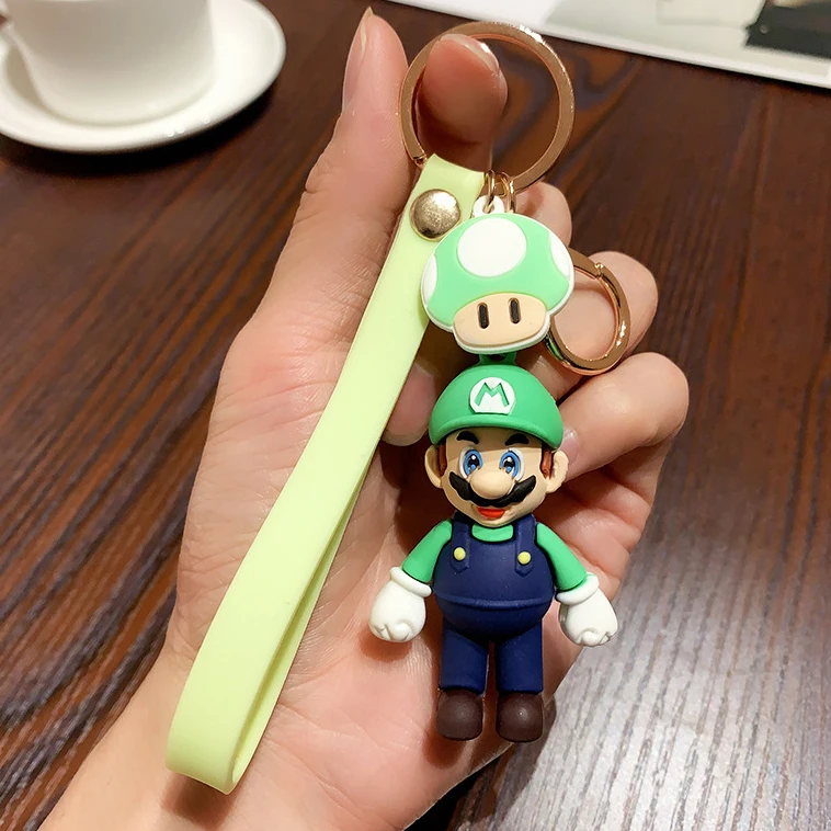 2020 New Super Mario Bros Keychain Cartoon 3d Super Mario Keyring ...