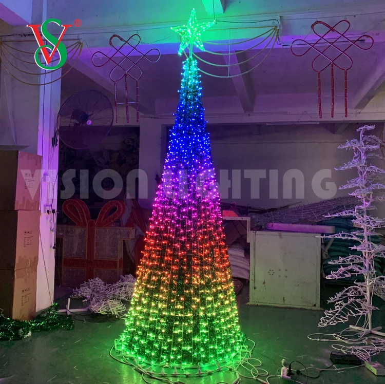 Smart Programmable Cone Tree Light - RGB DMX Technique