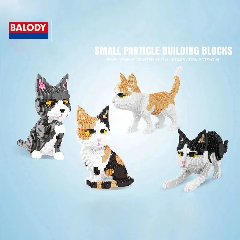 Balody Cute Cartoon Cat Building Blocks Moc Diamond Bricks Cat Model ...