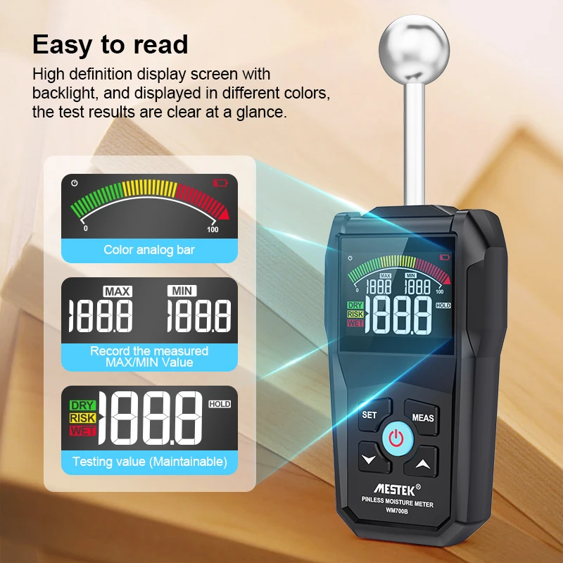 Mestek WM700B Digital Inductive Moisture Meter for Concrete