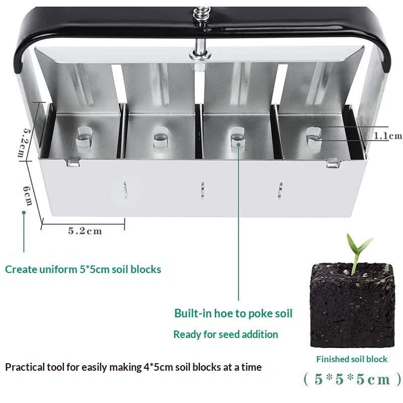For Soil Retardor Manual Soil Block Maker Metal & Plastic Garden ...