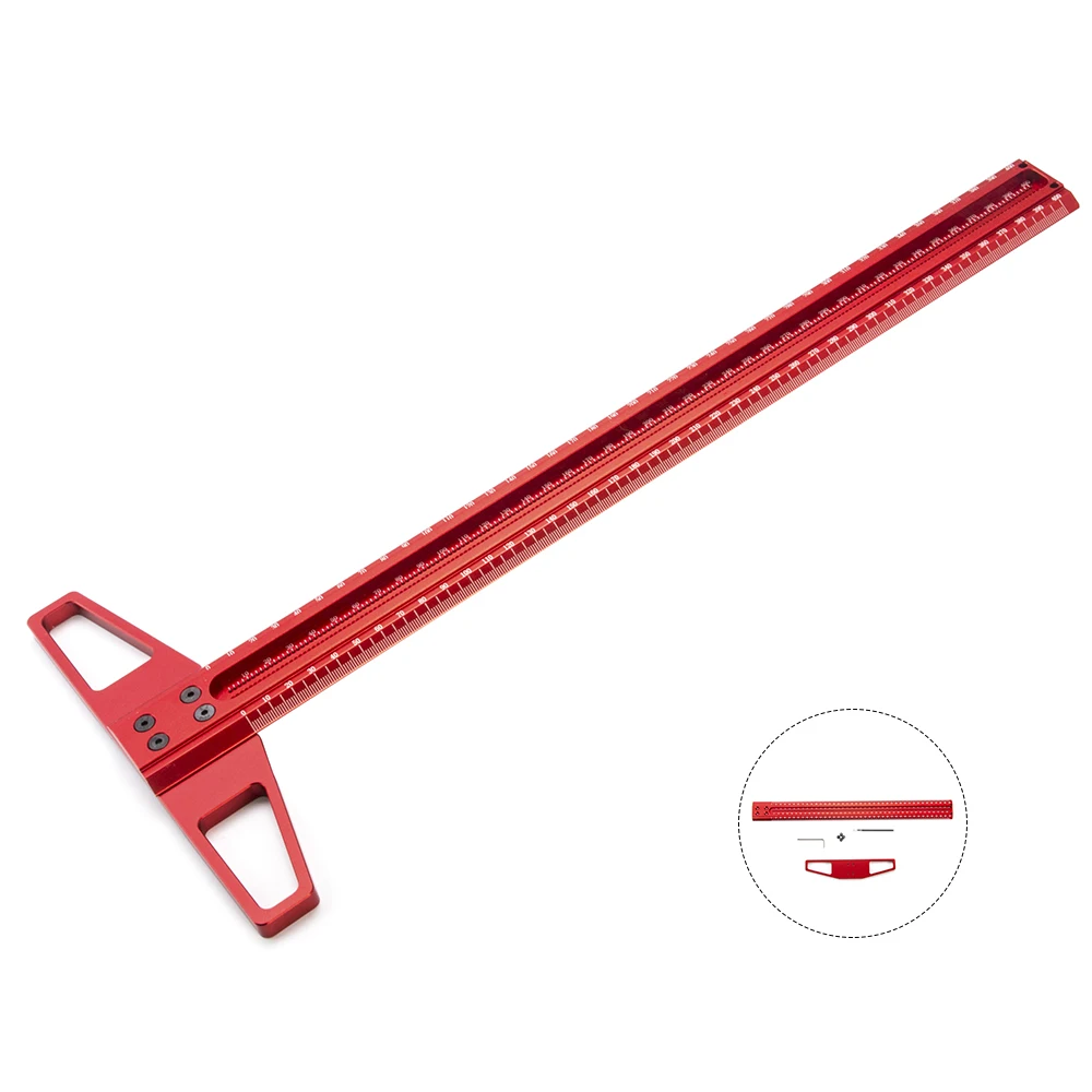 Aluminum Alloy T Precision Marking Ruler Square Woodworking Scribing ...