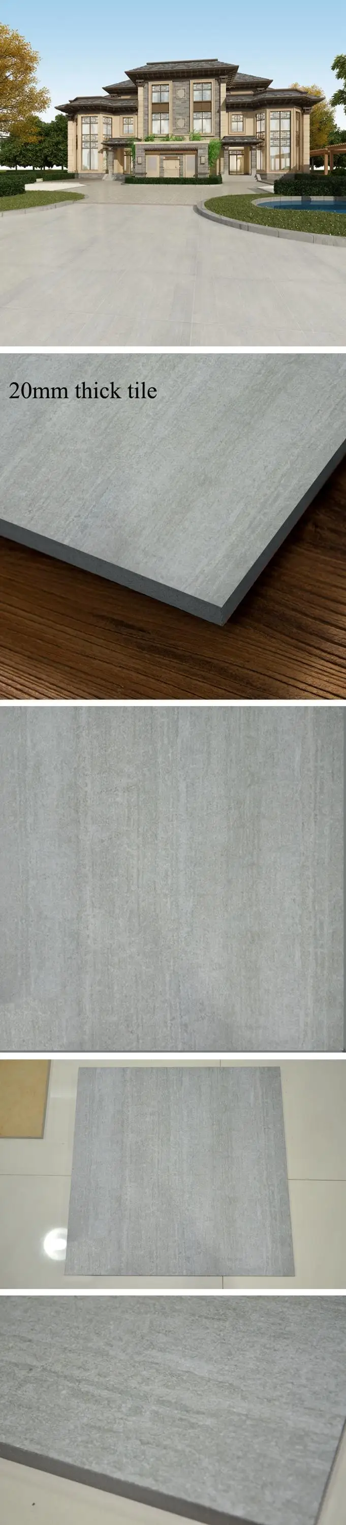 600x600mm Outdoor Floor Tiles Rustic Homogeneous Design Heavy Duty 20mm ...