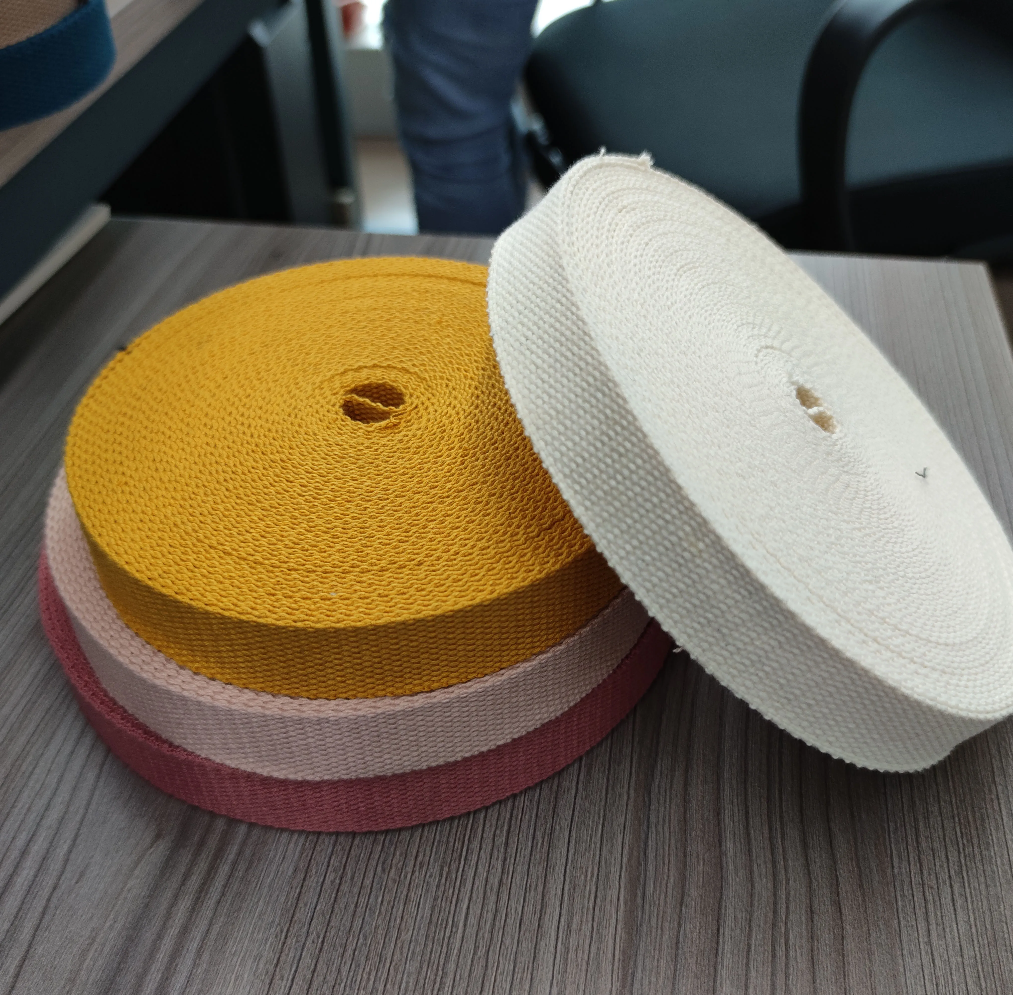 1 Inch Custom Thickness Multi Color Organic Woven Cotton Webbing Cotton ...